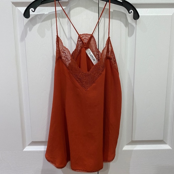 Tops | Burnt Orange Lace Cami | Poshmark
